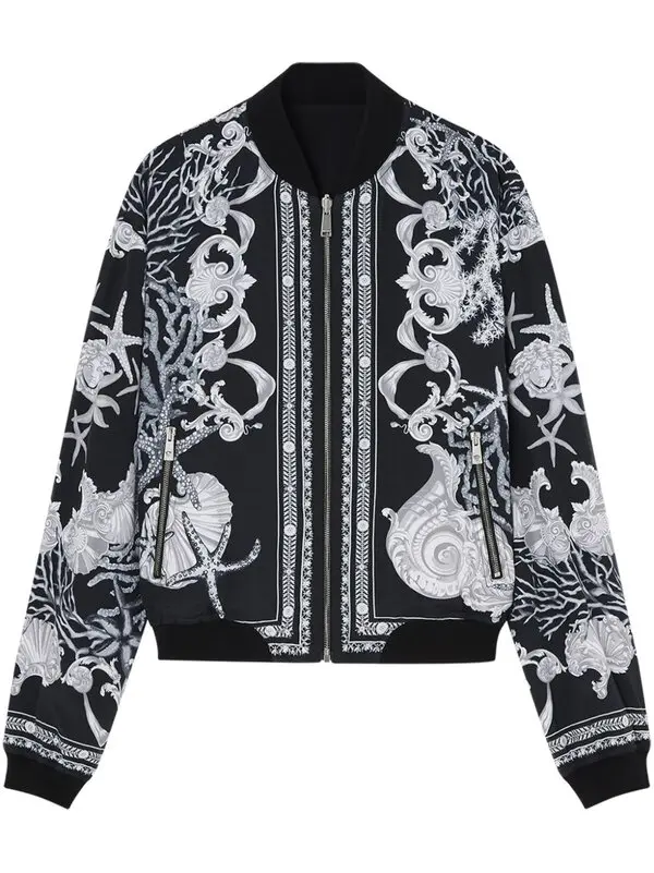 Versace Barocco Sea Reversible Bomber Jacket - Black