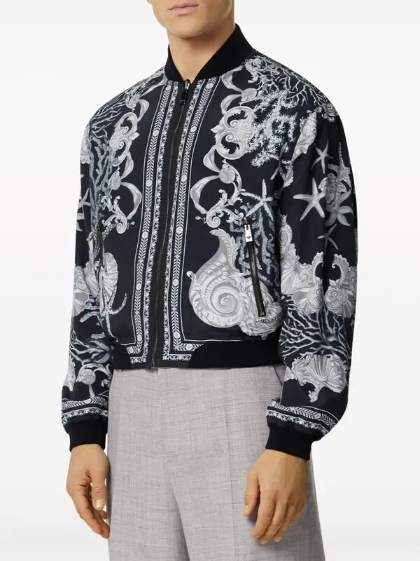 Versace Barocco Sea Reversible Bomber Jacket - Black