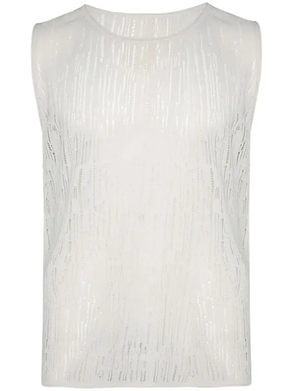 LANVIN Round-neck Open-knit Tank Top