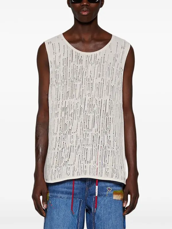 LANVIN Round-neck Open-knit Tank Top