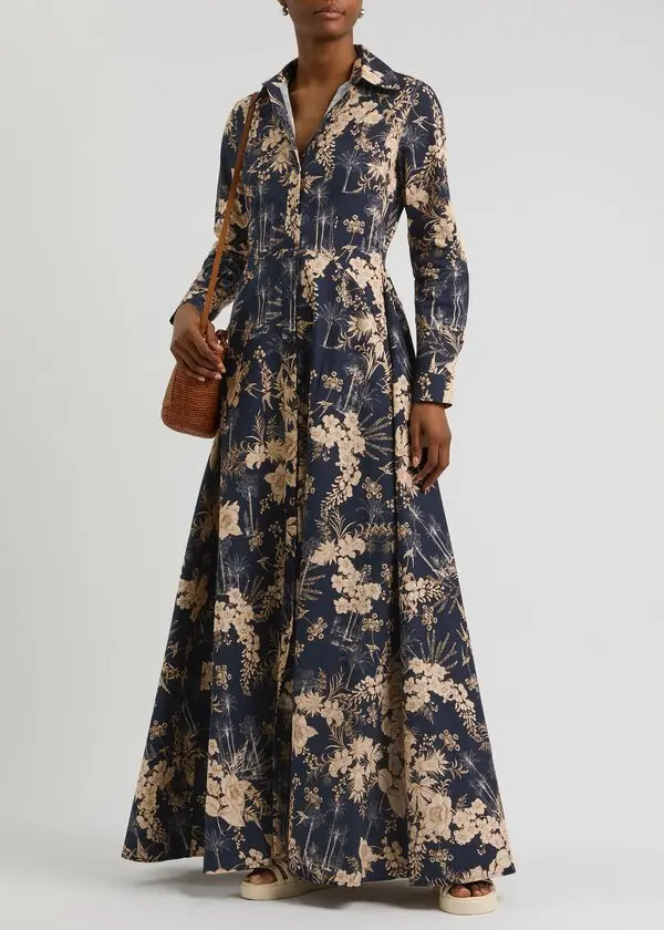 chinese dress ladies Evi Grintela Women's Floral Print Silk Dress main image 1