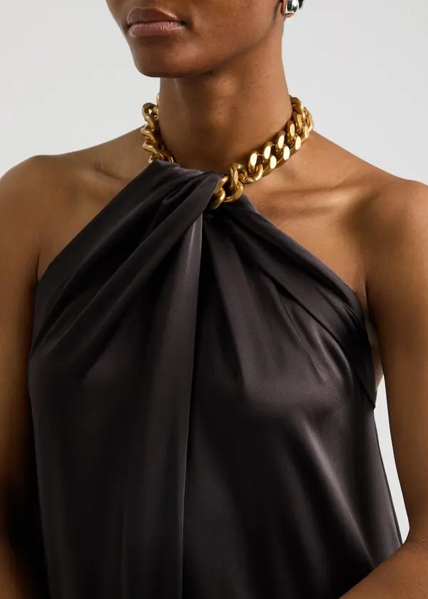 Stella McCartney Chain-embellished Satin Gown