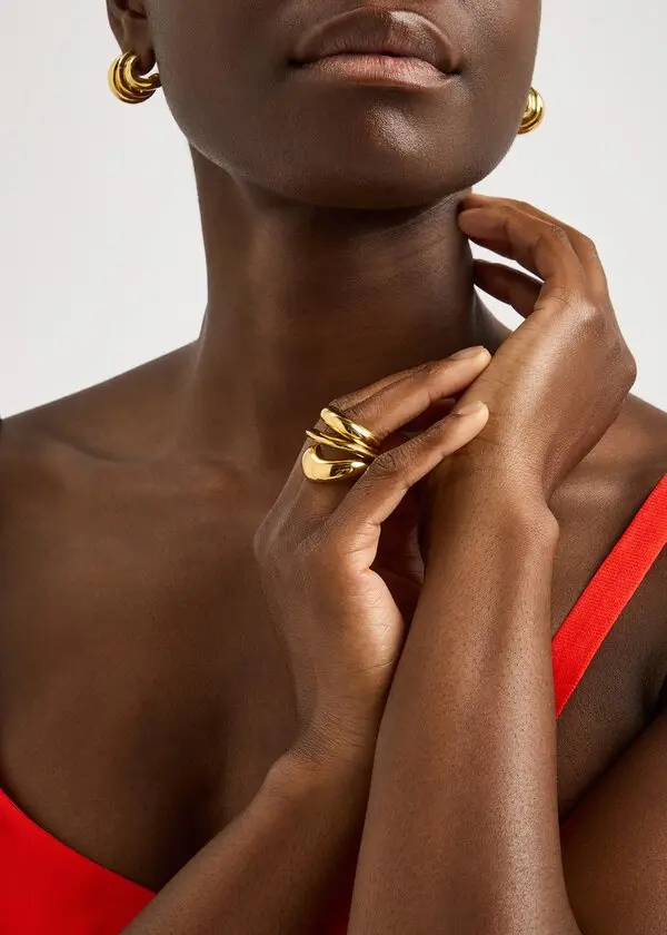 Completedworks Post-capital 14kt -plated Ring Set
