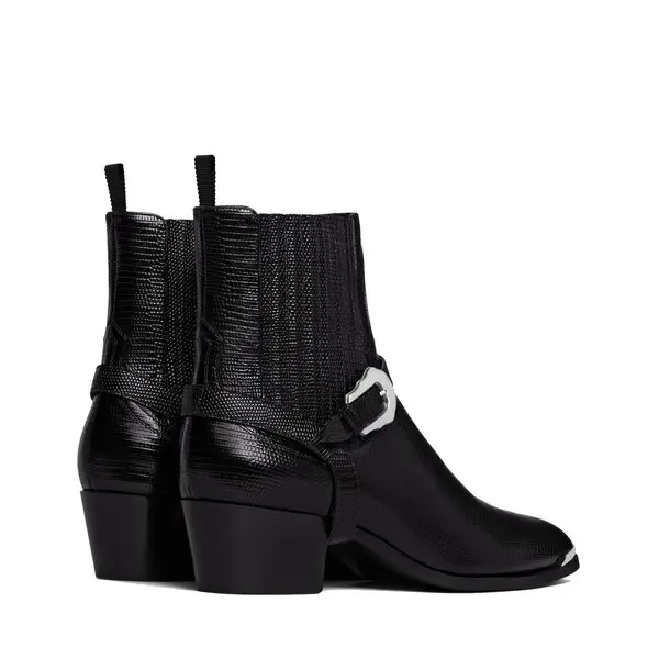 Celine Western Chelsea Boots With Harness In Black - 40% Off