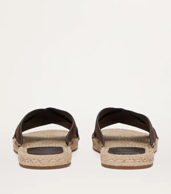Zegna Suede Espadrille Sandals - Brown