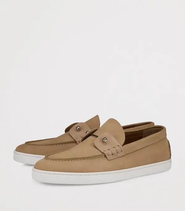 CHRISTIAN LOUBOUTIN Chambeliboat Leather Loafers - Red