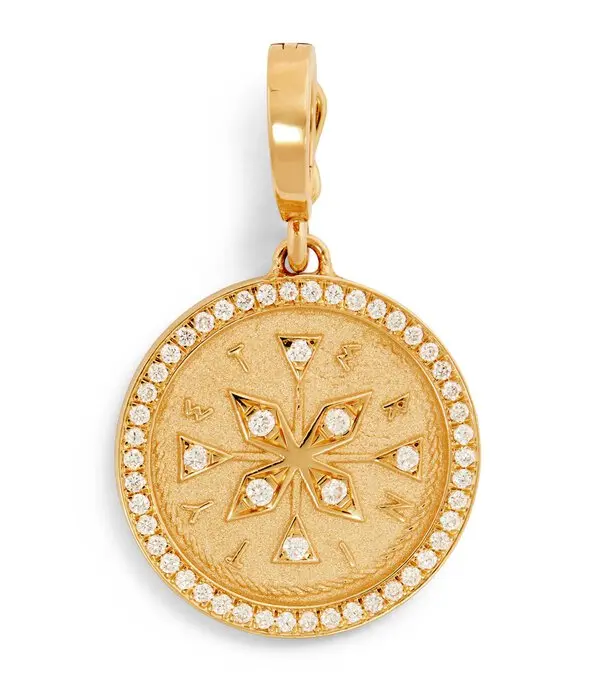 AZLEE Coin Compass Charm - Gold