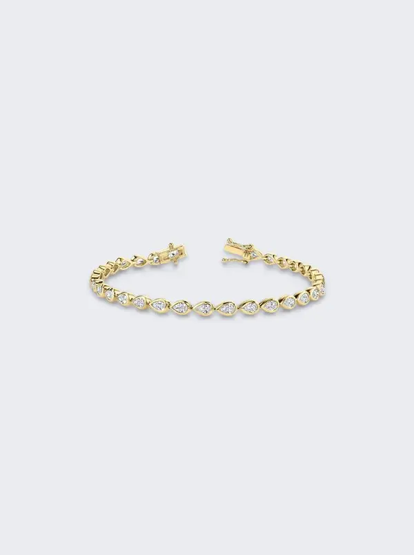 ANITA KO Pear Diamond Bezel Tennis Bracelet - Yellow Gold