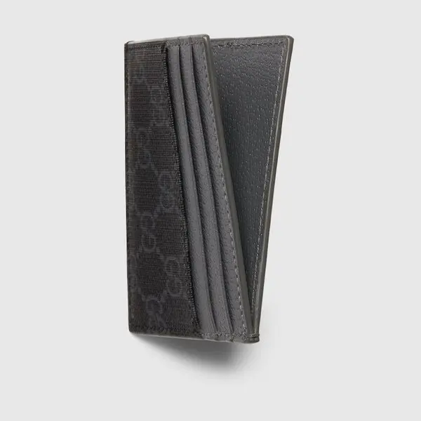 Gucci Bi-color Card Case With Gg Detail - Black