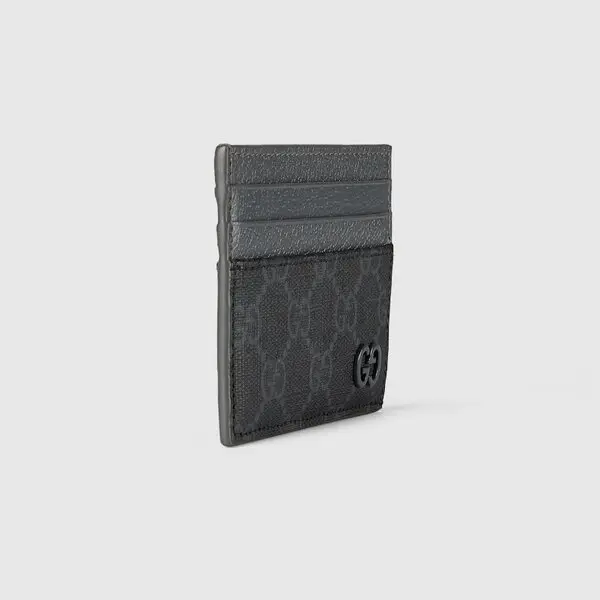 Gucci Bi-color Card Case With Gg Detail - Black
