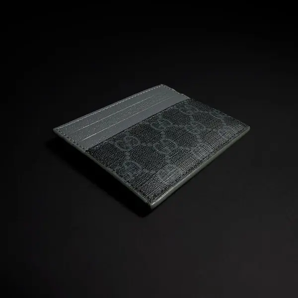 Gucci Bi-color Card Case With Gg Detail - Black