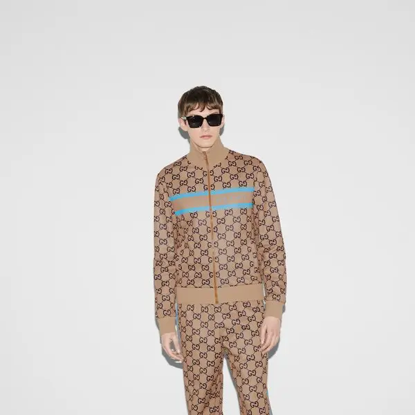 Gucci Technical Jersey Gg Print Zipped Jacket Ready-To-Wear