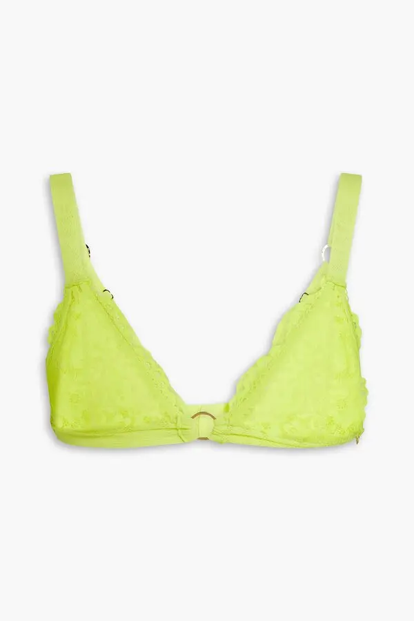 Stella McCartney Neon Stretchlace Triangle Bra - Bright Yellow