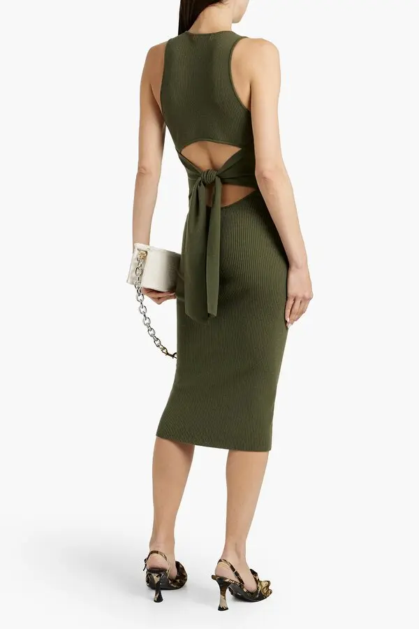 Alice + Olivia Wright Ribbed Wool-blend Midi Dress