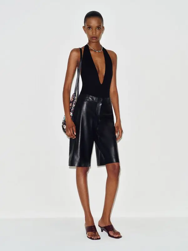 REFORMATION Maura Knit Halter Neck Bodysuit