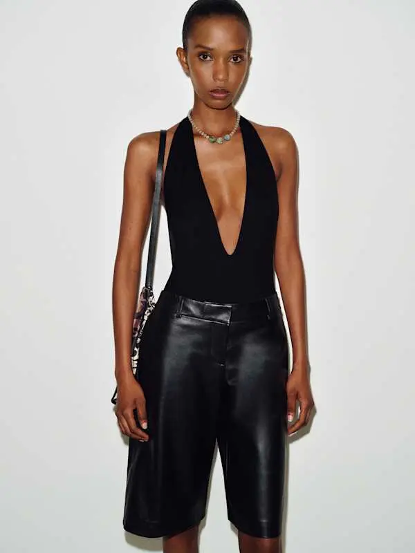 REFORMATION Maura Knit Halter Neck Bodysuit
