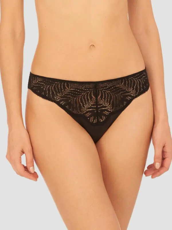 Natori Lush Lace Thong - Black