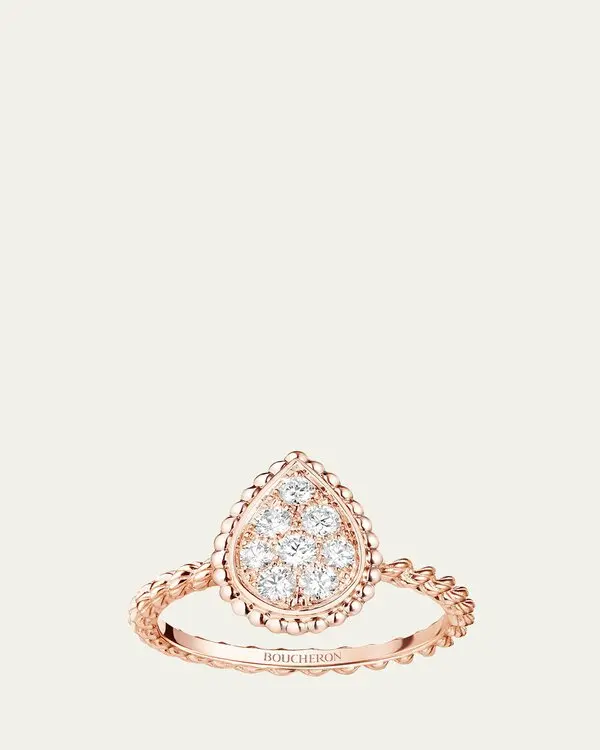 Boucheron Serpent Bohème Pink Gold Diamond Ring - Rose Gold