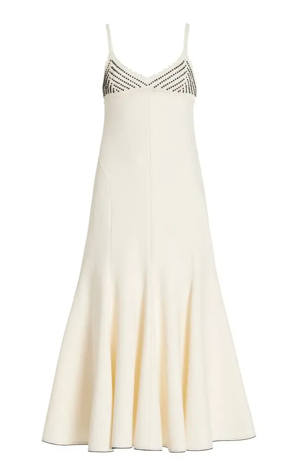 Anna October Devi Embellished Knit-Crepe Midi Dress In White - 75% Off |  Editorialist