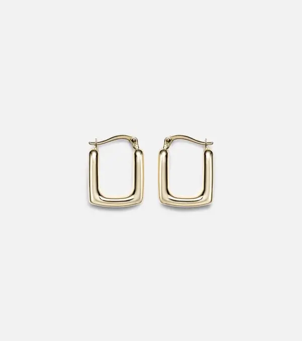 STONE AND STRAND Squared Off 14kt Hoop Earrings - Gold
