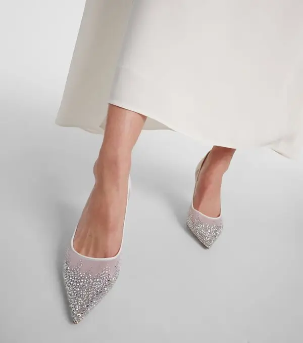 JIMMY CHOO Love 85 Crystal-embellished Pumps - White