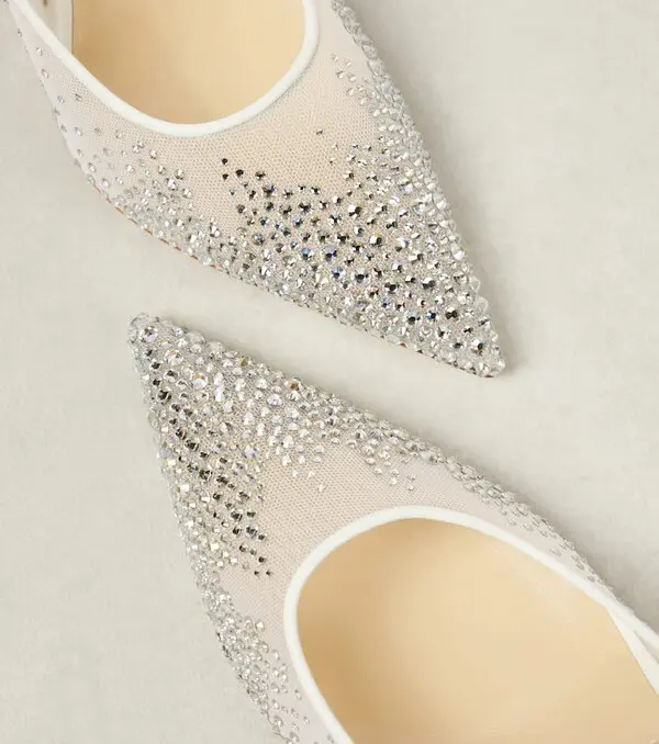 JIMMY CHOO Love 85 Crystal-embellished Pumps - White