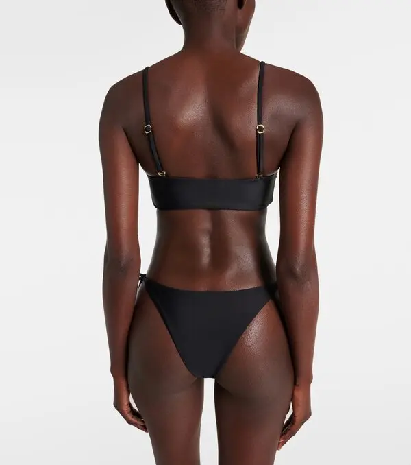 Jade Swim Calla Ruched Bikini Top - Black