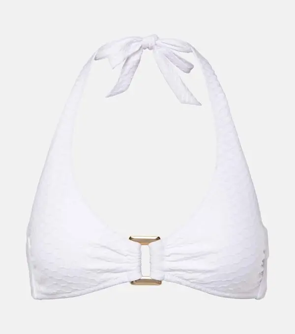 Heidi Klein Milos Halterneck Bikini Top - White