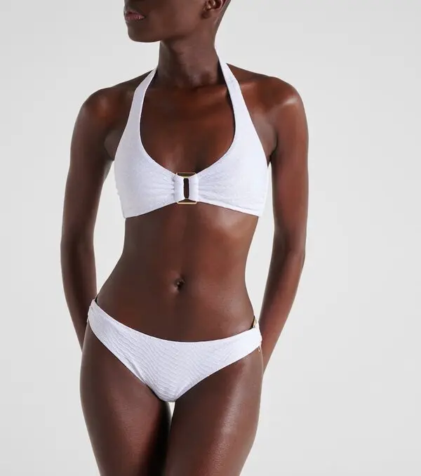 Heidi Klein Milos Halterneck Bikini Top - White