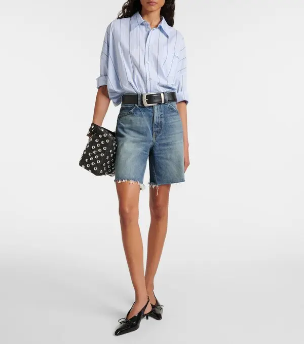 NILI LOTAN Russel Low-rise Denim Shorts