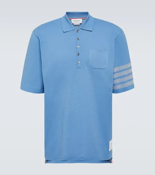 Thom Browne 4-bar Cotton Piqué Polo Shirt