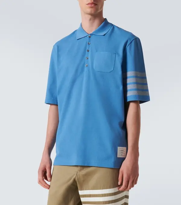 Thom Browne 4-bar Cotton Piqué Polo Shirt