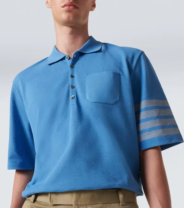 Thom Browne 4-bar Cotton Piqué Polo Shirt