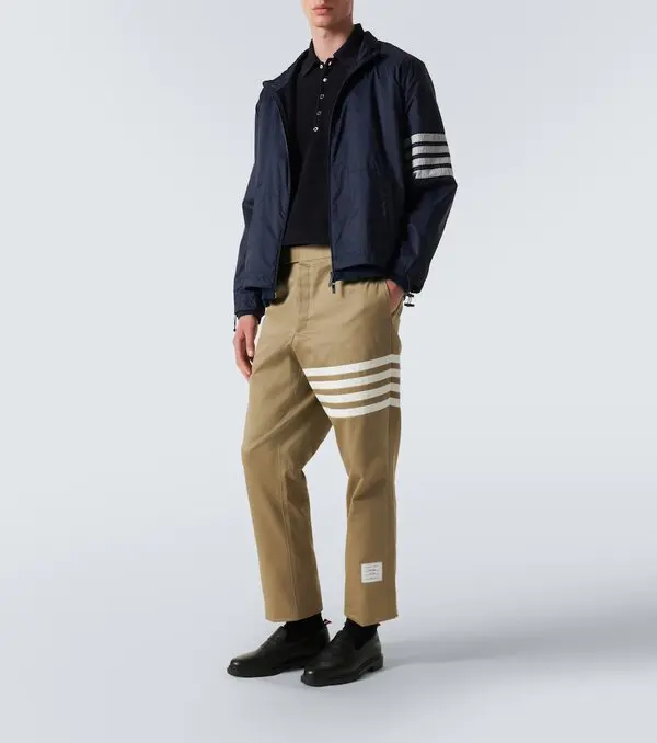 Thom Browne 4-bar Linen And Cotton Polo Shirt - Blue