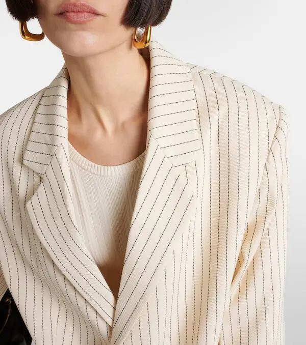 THE FRANKIE SHOP Aiden Pinstripe Twill Blazer