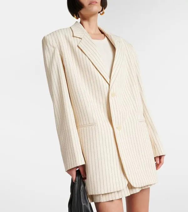 THE FRANKIE SHOP Aiden Pinstripe Twill Blazer