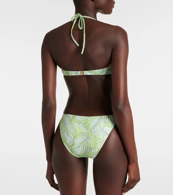 Melissa Odabash Alba Printed Bandeau Bikini Top - Green