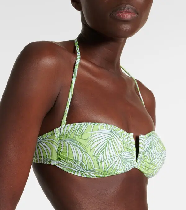 Melissa Odabash Alba Printed Bandeau Bikini Top - Green