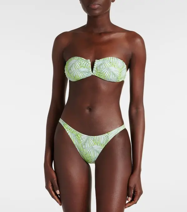Melissa Odabash Alba Printed Bandeau Bikini Top - Green