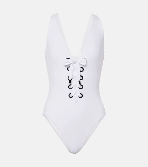 KARLA COLLETTO Lucy Lace-up One Piece Swimsuit - White