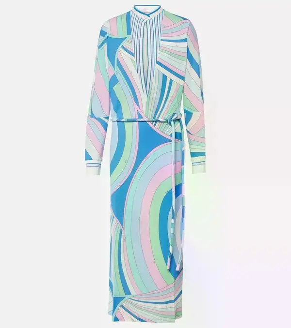 Emilio Pucci Layered Belted Tunic - Blue