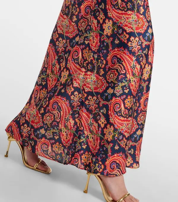 Rabanne Paisley Satin Maxi Skirt
