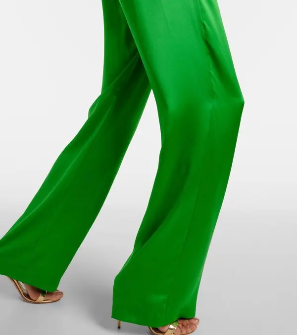 THE SEI Pleated Silk Wide-leg Pants