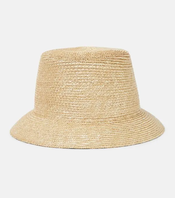 Saint Laurent Maglina Straw Bucket Hat - Neutrals