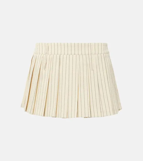 THE FRANKIE SHOP Blake Pinstripe Twill Miniskirt - Neutrals