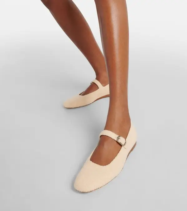 Le Monde Beryl Canvas Mary Jane Flats - White