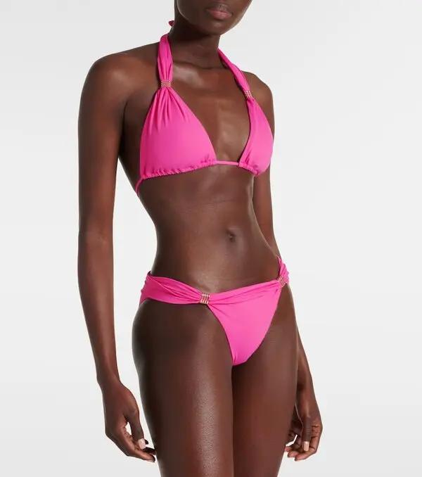 Melissa Odabash Grenada Embellished Bikini Bottom - Pink