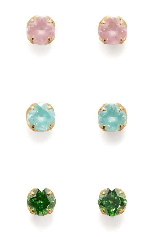 Kate Spade New York Round Stud Earrings - Green/gold