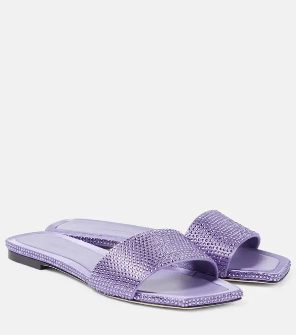 JIMMY CHOO Clovis Embellished Mules - Purple