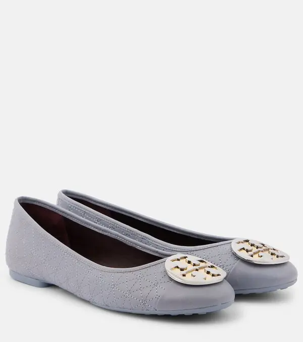 Tory Burch Claire Leather Ballet Flats - Blue